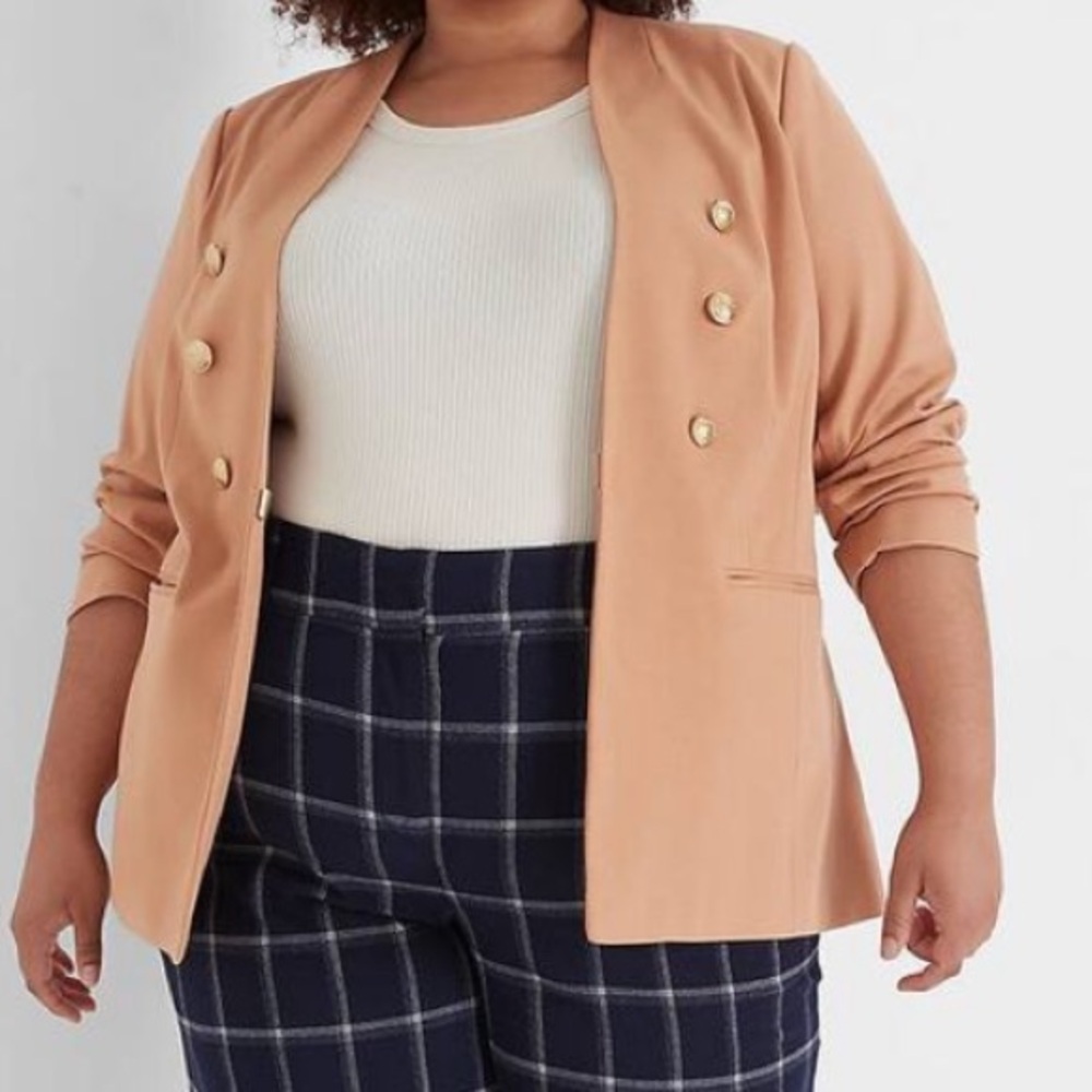 Lane Bryant “The Bryant Blazer” Double Breasted Knit … - Gem